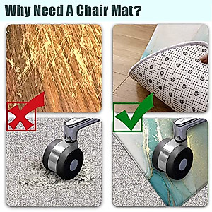 Round Chair Mat for Carpet Marble Thick Home/Office Floor Protector Purple Non-Slip Floor Mats Office Rug Floor Protectors 4 FT