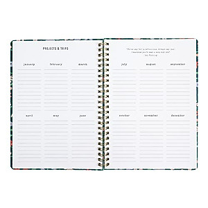 Letts Spring Valley Academic Weekly/Monthly Planner, 18 Months, July 2023 to December 2024, Week-to-View, Wiro Binding, Multilingual, A5 Size, 8.25" x 5.875", Green (C031798-24)