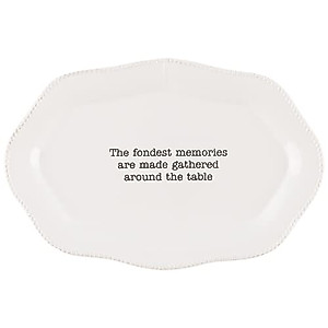 Mud Pie Memories Platter, White, 8.5" x 12.5"