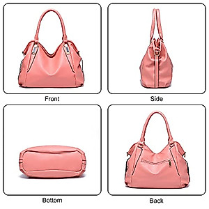 Hobo Handbags for Women Soft PU Leather Purses and Handbags Fashion Large Shoulder Bag Top Handle Tote Bags for Girls (Red)