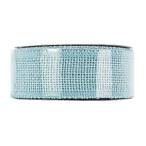 MEEDEE Light Blue Burlap Ribbon Natural Jute Burlap Ribbon Blue Ribbon For Baby Shower 1.5 Inch Jute Ribbon For Gift Wrapping Fabric Ribbon Craft Ribbon For Burlap Bow Rustic Home Party Decor, 10 Yard