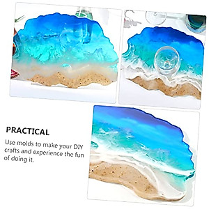 TEHAUX Tray Silicone Mold Resin Molds Resin Silicone Molds Snack Tray Resin Trinket Tray Resin Tray Molds Serving Tray DIY Manual Mold Silicone Plate Mould Handmade Mold Ashtray White Mix