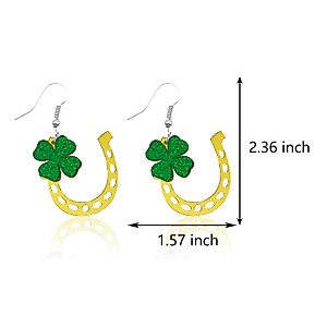 St Patricks Day Earrings St. Patrick's Day Earrings for Women Shamrock Dangle Earrings St. Patrick's Day Accessories Jewelry