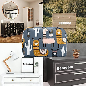 TBOUOBT Cosmetic Travel Bags, Makeup Case, Makeup Bag for Toiletries, Llama Cactus Cartoon