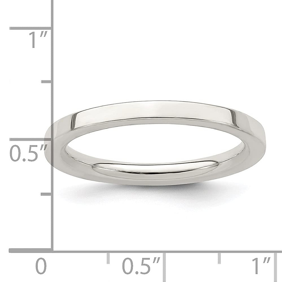 Diamond2Deal 925 Sterling Silver 2mm Wedding Band Ring Size 4