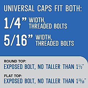 Stinky John's Tall Toilet Bolt Caps: Don't Cut Those Bolts! 100% Made in USA! (Universal Fit, 4 Pack)