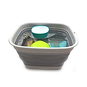 SAMMART 15L Collapsible Tub (Dark Grey, 1)