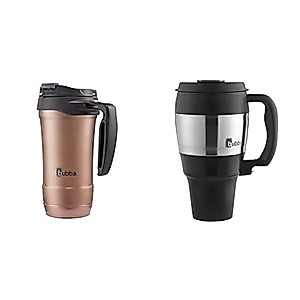 bubba Hero Dual-Wall Vacuum-Insulated Stainless Steel Travel Mug, 18 oz., Rose Gold & 1955218 BUBBA 34OZ TRAVEL BLACK, One Size (Pack of 1)