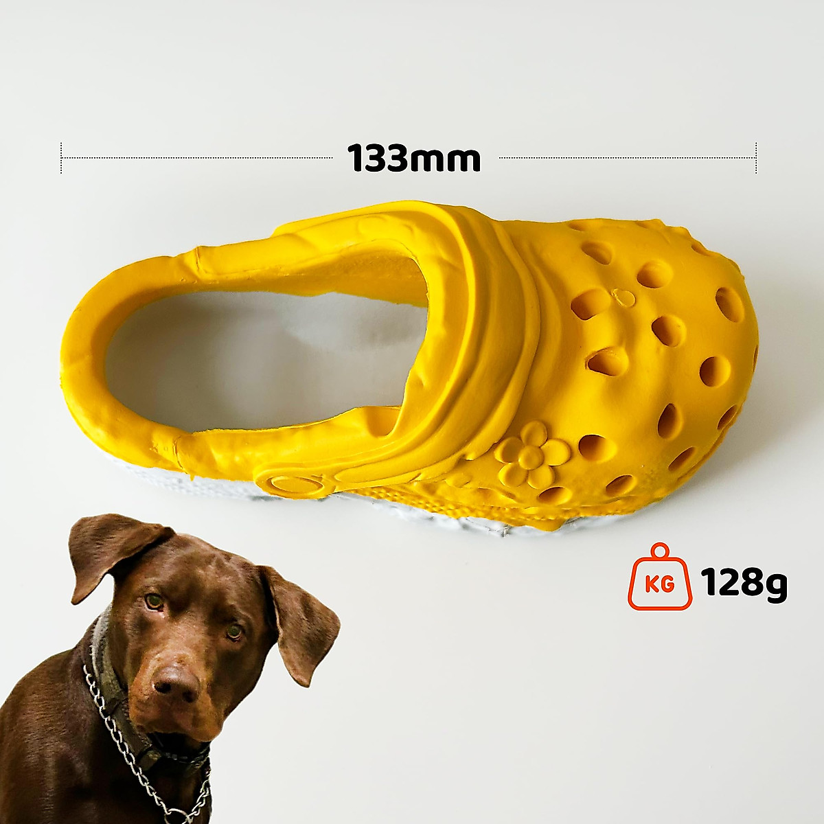 Generic Durable Rubber Slipper Dog Toy for Aggressive Chewers – Interactive Toy for All Breeds – Tough, Indestructible, and Ideal for Pet Training & Teeth Cleaning, Yellow