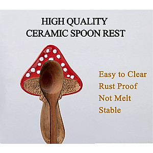 Spoon Rest Spoon Holder For Stove Top Cute Mushroom Spoon Rest For Kitchen Counter Ceramic Spatula Holder Utensil Rest