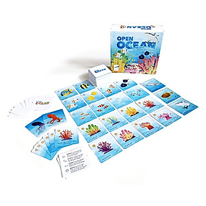 Open Ocean Card Game | Family Friendly Drafting + Tile Placement Game | Enjoyed by Kids, Teens, and Adults | Ideal for 1-5 Players | 8+
