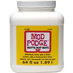 Mod Podge Matte Sealer, Glue & Finish: All-in-One Craft Solution- Quick Dry, Easy Clean, for Wood, Paper, Fabric & More. Non-Toxic - Craft with Confidence, Made in USA, 64 oz., Pack of 1