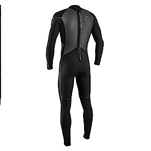 O'Neill Men's Heat 4/3mm Back Zip Full Wetsuit, Black/Black, L