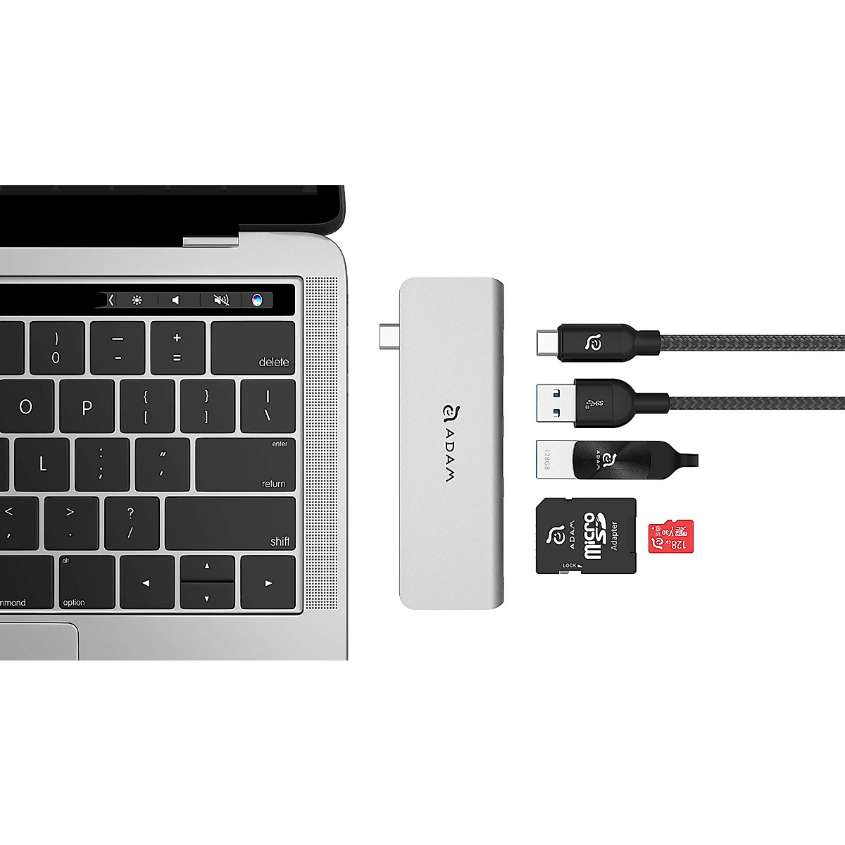 ADAM Elements CASA HUB 5-Port Card Reader Type-C Hub, Genuine Japanese Product, AAPADHUB5EGYJ