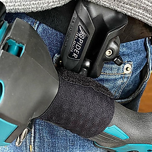 Spider Tool Holster Set - Self Locking, Quick Draw Belt Holster Clip + Elastic Tool Grip - Improve The Way You Carry Your Power Drill, Driver, Multitool, Pneumatic, Flashlight, Hammer, Saw and More! …
