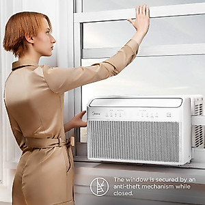 Midea U Inverter Window Air Conditioner 10,000BTU, The First U-Shaped AC with Open Window Flexibility, Robust Installation,Extreme Quiet, 35% Energy Saving, WiFi,Alexa,Remote, Bracket Included (Renewed)