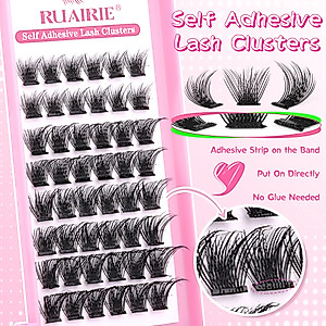 Self Adhesive Eyelashes Lash Clusters DIY Eyelash Extensions 48pcs Self Adhesive Individual Lash Extensions CD Curl Eyelash Clusters Lashes