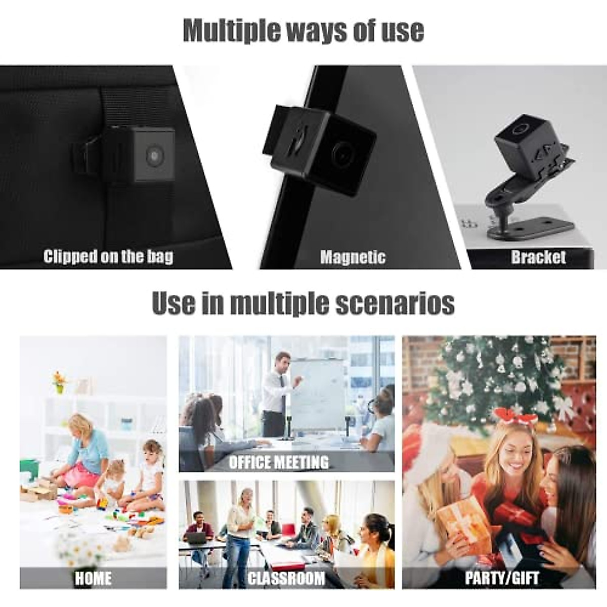 Mini Spy Camera Wireless Hidden Camera Portable Small Camera with Motion Detection and Night Vision Nanny Cam no WiFi Security Camera Pet Camera for Cat/Cop cam