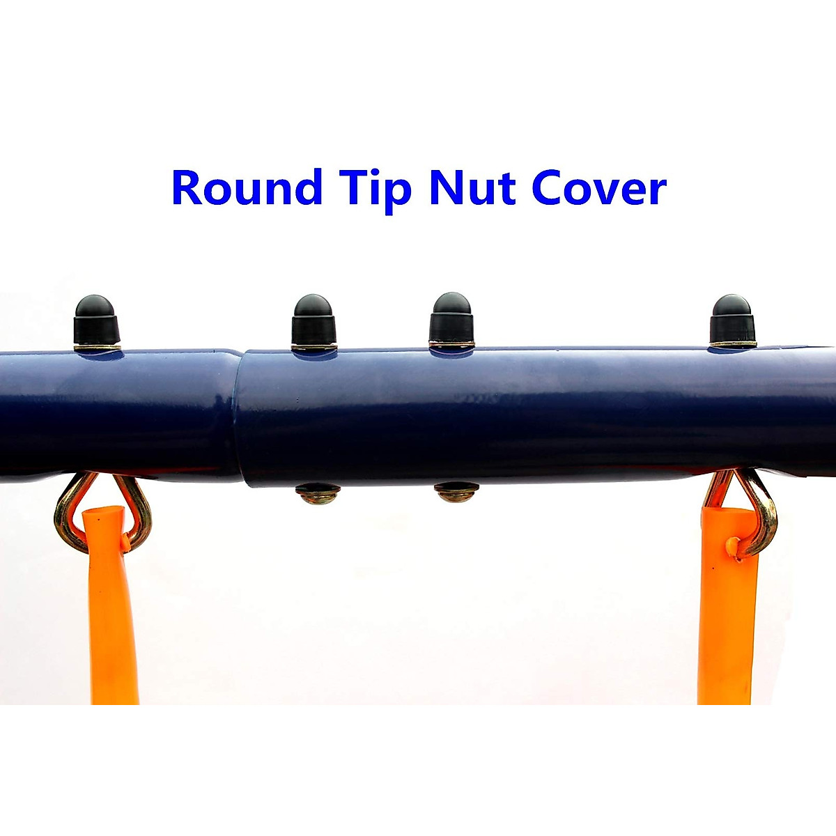 Zolyndo Metal Swing Sets for Backyard with Swing Seats, Slider, Teeter-Totter, and Swing Glider, Swingset Outdoor for Kids 3-8 with Heavy Duty A-Frame Blue (5 in 1)