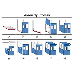 Portable Security Guard Cabin, Outdoor Modern Security Booth with Alarm Light