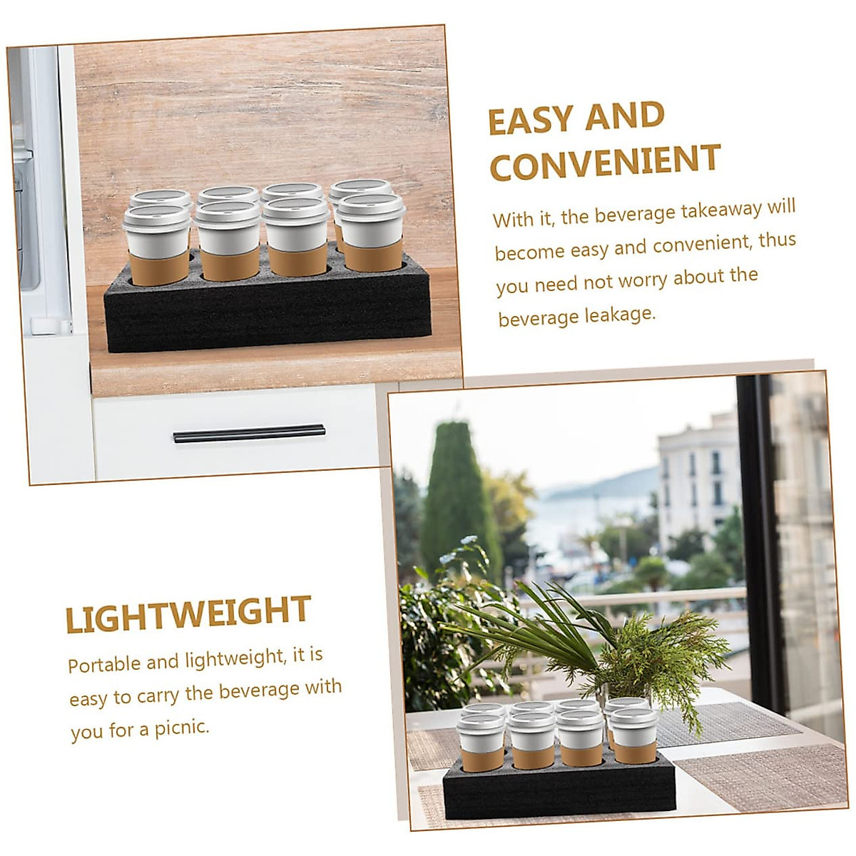 4 Pcs Milk Tea Cup Holder Cup Fixing Packing for Cup Drink Carrier Tray to Go Coffee Cup Holder 8 Cup Accesorios Auto Takeout Coffee Cup Holder Universal Bottle Rack Epe re-usable