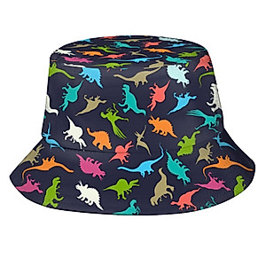 Cute Dinosaurs Sun Hat Dinosaurs Bucket Hats Summer Sun Travel Beach Hat Wide Brim Outdoor Hat for Women Men