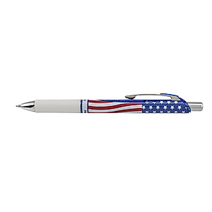 Pentel EnerGel Deluxe RTX Liquid Gel Ink Pen Set Kit, Stars & Stripes, Pack of 3 with 4 Refills (Black - 0.7mm)