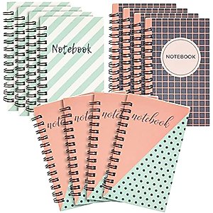 12 Pack Small Spiral Bound Pocket Sized Notebook with Lined Pages, 50 Sheets Each, 3 Designs (3x5 In)
