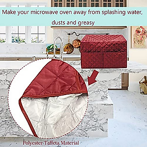 Becony Convection Toaster Oven Cover - Smart Microwave Oven Protector Waterproof Dustproof and Stain Resistant,Outdoor Kitchen Accessories(Red)