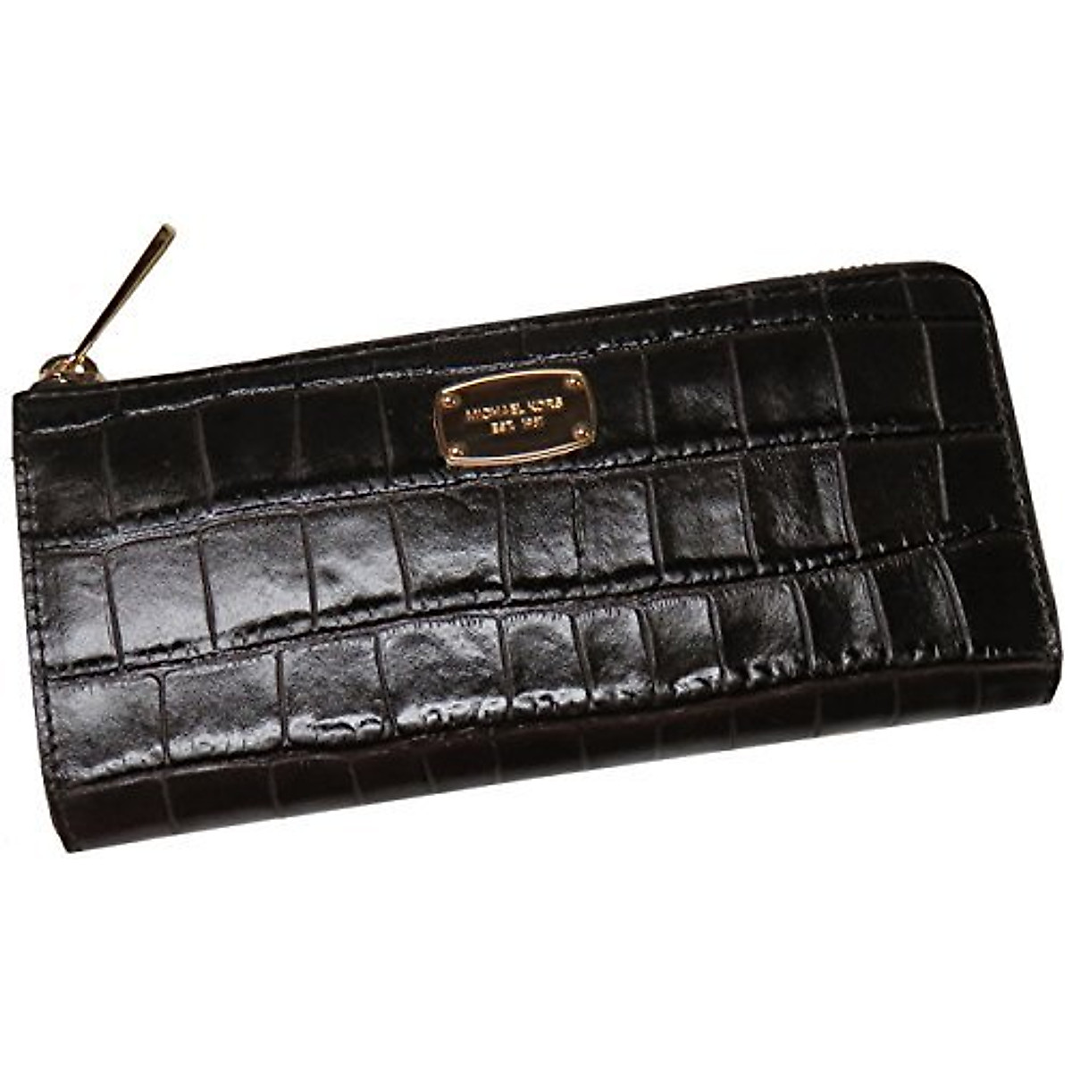 Michael Kors Wallet Bedford Large Three Quarter Zip Leather Dark Chocolate