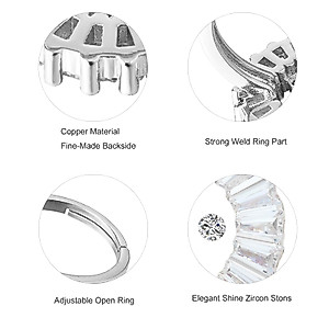 COTTVOTT Initial Letter Knuckle Ring Charm A-Z Alphabet Adjustable Open Rings for Women (M, Silver Color)