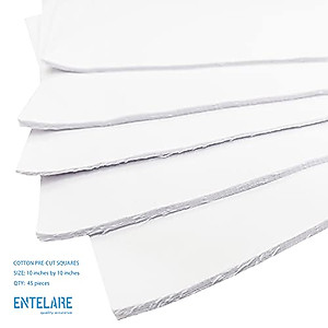 Pre-Cut Charm Packs Cotton Square Bundles 10"x10" 45 Pieces White