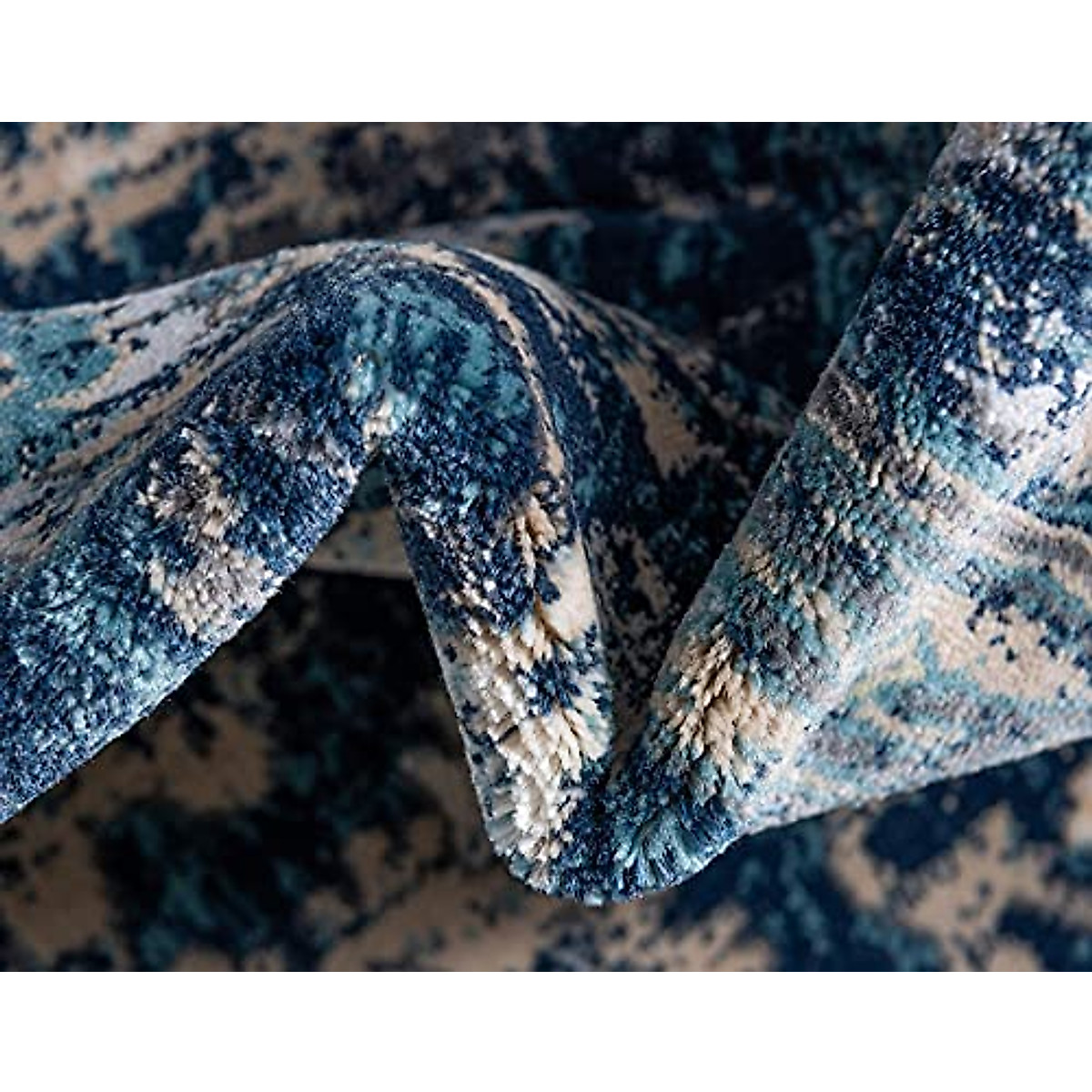 Unique Loom Oslo Collection Traditional Botanical Navy Blue Area Rug (6' x 9')