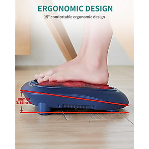 Nekteck Foot Massager with Heat, Shiatsu Heated Electric Kneading Foot Massager Machine for Plantar Fasciitis, Built-in Infrared Heat Function and Power Cord（Blue)