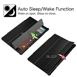 Fintie Slim Case for Amazon Fire HD 10 Tablet (Compatible with 7th and 9th Generations, 2017 and 2019 Releases) - Ultra Lightweight Protective Stand Cover with Auto Wake/Sleep, Black