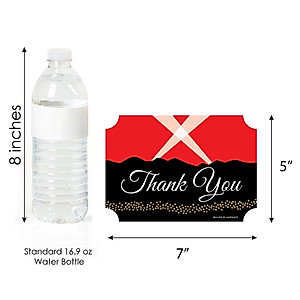 Big Dot of Happiness Red Carpet Hollywood - Shaped Thank You Cards - Movie Night Party Thank You Note Cards with Envelopes - Set of 12