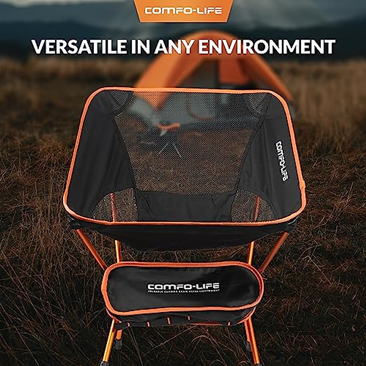 COMFO-LIFE Portable Camping Chair - Backpacking Chair Ultra Lightweight and Durable Lawn Chairs, Camp, and Backpacking Chair - Ideal for Travel and Outdoor Adventures - Ultralight & Compact