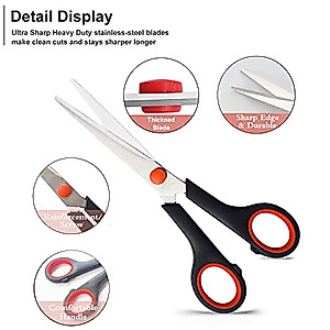Scissors all Purpose Office Student Scissors 7 Inch Ultra Sharp Shears Comfort-Grip Handles Household Scissors Bulk Sturdy Sharp Craft Supplies - Pack of 12 Right/Left Hande