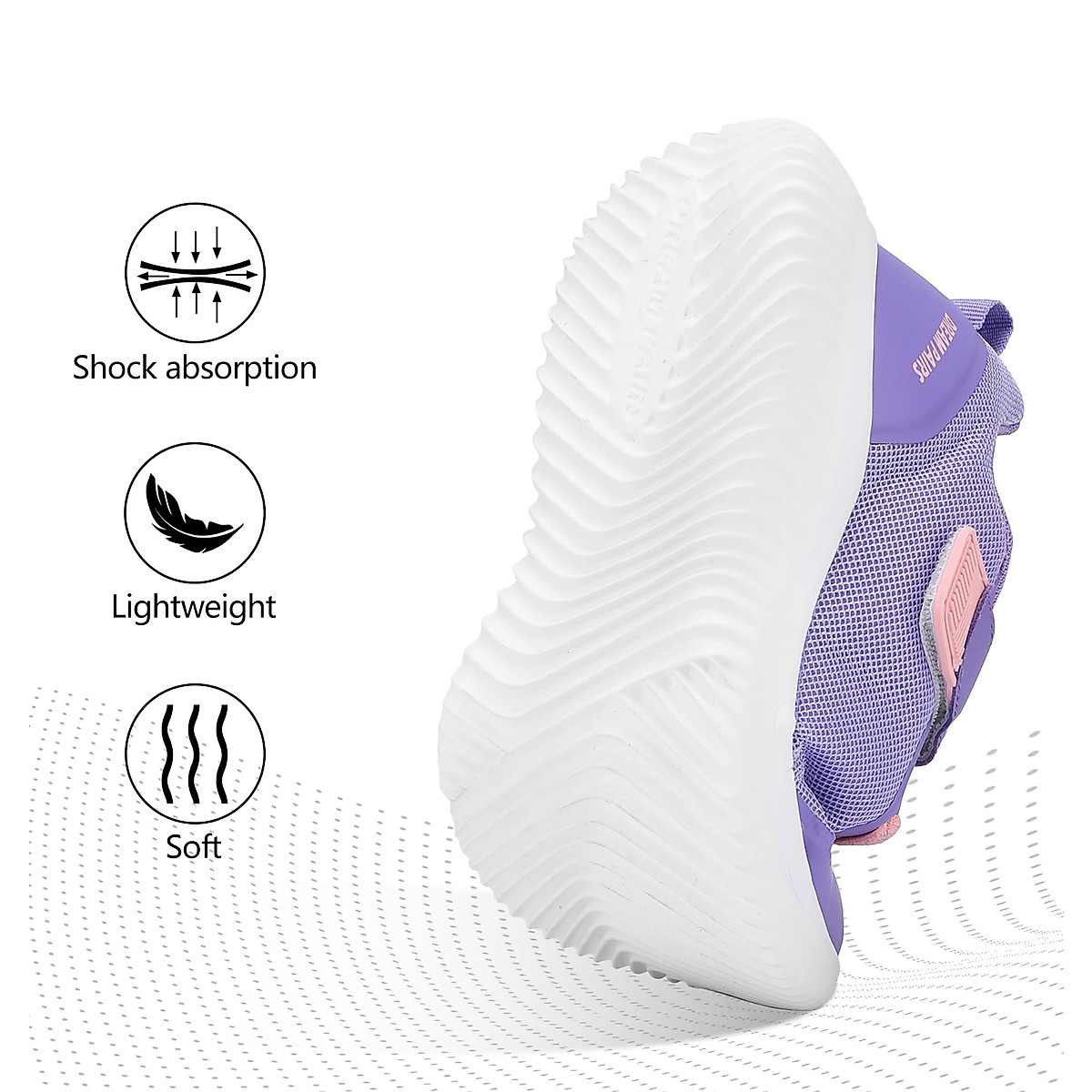 DREAM PAIRS Unisex-Child Running Shoes,Sneaker, Purple/Pink, 2 Little Kid