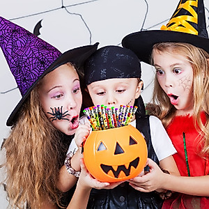 100 Pcs Halloween Pencil Assortment with Eraser, Colorful Wood Pencils in Halloween Design, Halloween Party Favors for Kids, Trick or Treat, Halloween Goodies Bags Filler, Game Prizes Classroom Reward