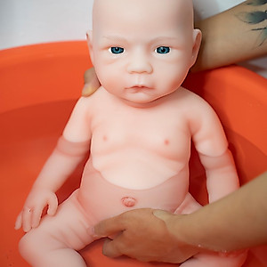 OZYZPO 18 inch Silicone Reborn Baby Doll Realistic Lifelike Silicone Baby Dolls for Adults and Children, Not Vinyl Doll - Girl