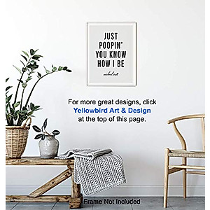 Michael Scott The Office - Bathroom Art Wall Decor Poster - Unique Decoration for Restroom, Guest Bath, Powder Room, Rest Room - Cool Funny Housewarming or Gag Gift - Just Poopin Print