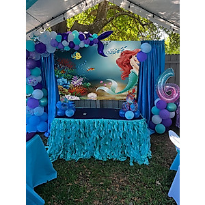 Mermaid Princess Backdrop,Under The Sea Mermaid Background for Photography Girls Birthday Party Decoration Supplies 5x3ft
