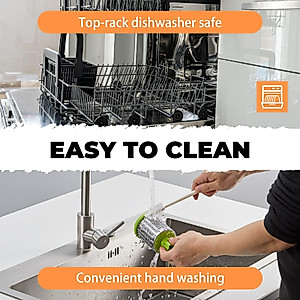 KucheCraft Cheese Grater with Handle, Kitchen Parmesan Cheese Grater with 2 Stainless Steel Drums, Rotary Cheese Grater Handheld for Grating and Shredding Hard Cheese, Chocolate