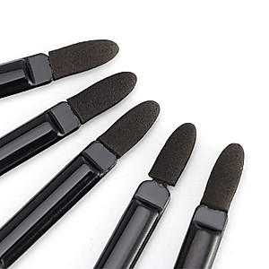 AaKode 50PCS Disposable Double Head Eyeshadow Sponge Brushes Cosmetic Tool, Professional Dual Sides Eyeshadow Brushes Makeup Applicator(Size: 2.44 inch, Color: Black)