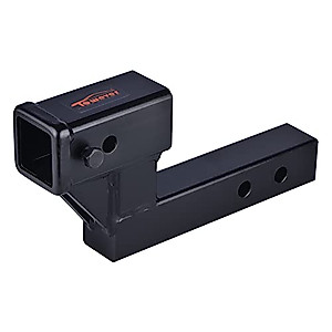 Towever 84122 Hitch Extender 2 Inch Receiver with 4" Drop/Rise, 9" Hitch Extension Riser with Solid Tube (GTW/TW 5000/500 LBS)