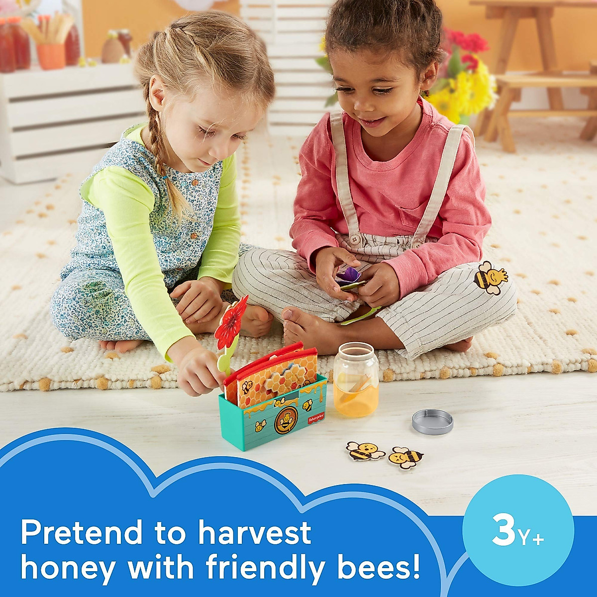 Fisher-Price Backyard Beekeeper, 13-piece pretend beehive play set for preschool kids ages 3 years and up