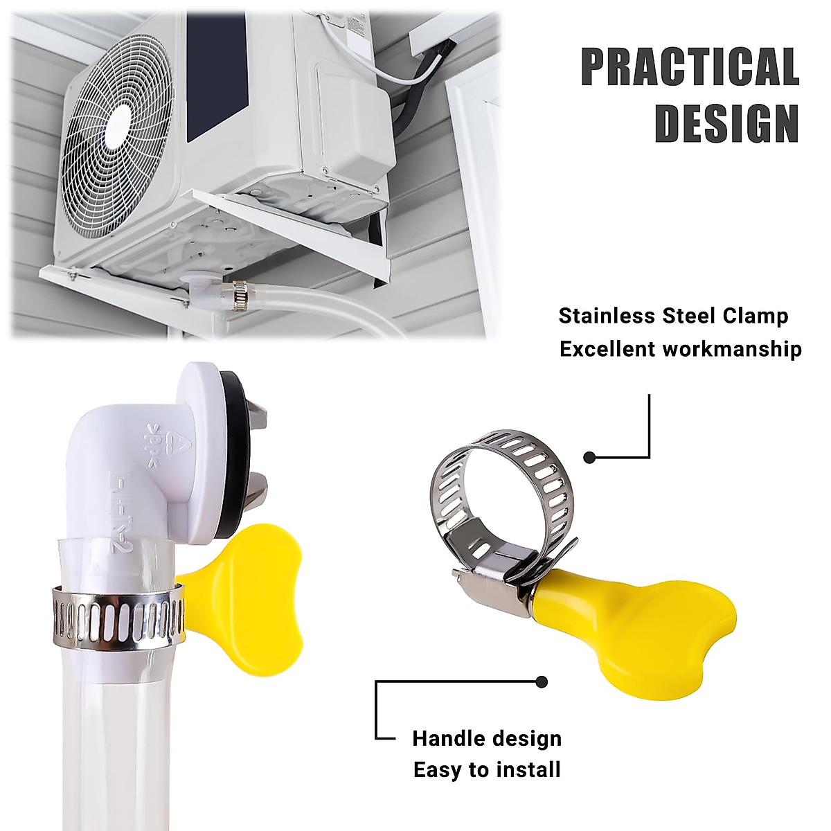 10ft Air Conditioner Drain Hose, AC Drain Hose Connector,Window Air Conditioner Drain Kit for Universal Mini-Split Unit (1Pack)