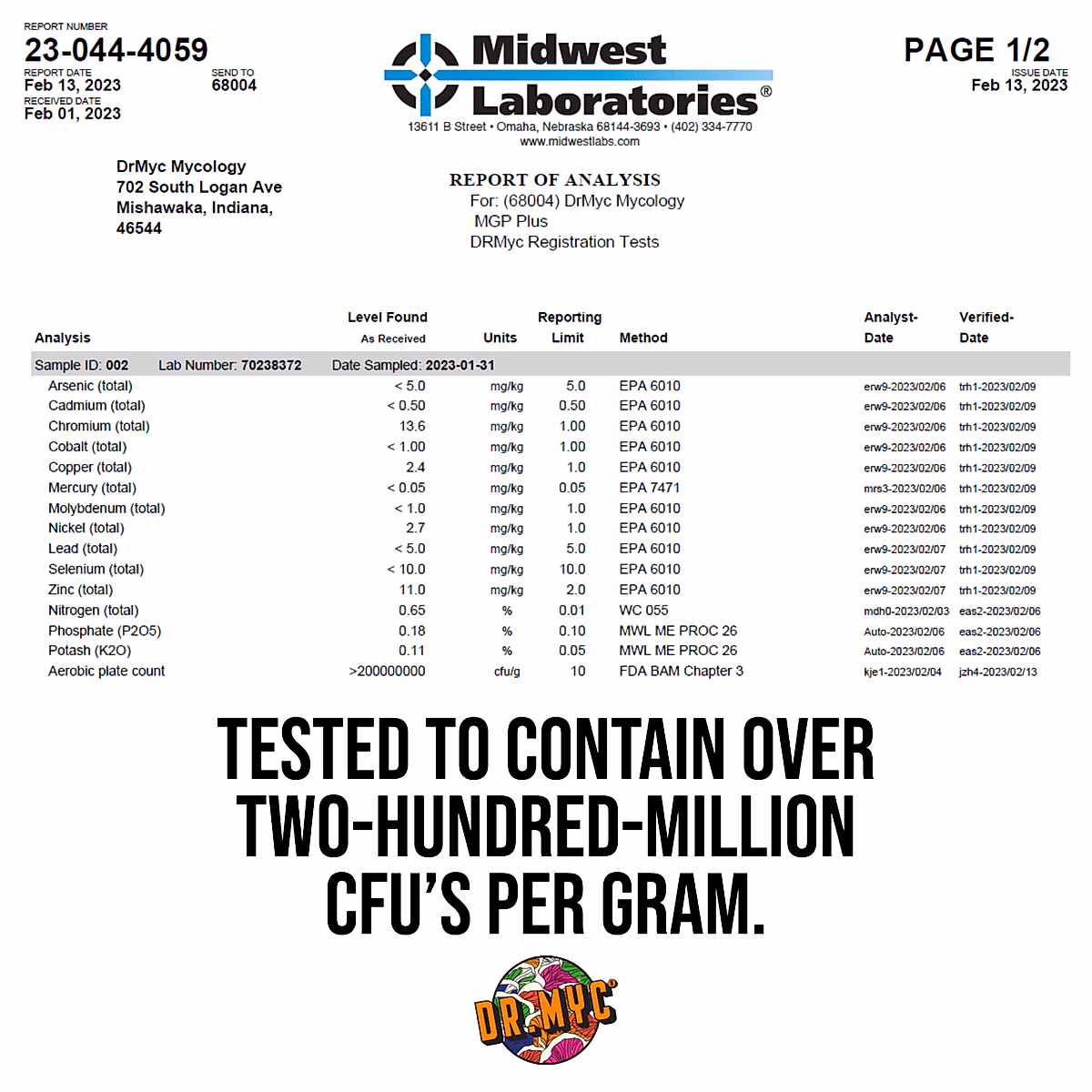 DRMyc.com - MGP Plus - Growth Promoter for Mushroom Substrates. MGP Increases Colonization Speed, Yields, Fruit Size & Reduces Trich - Works with Rye Berries, Millet, Dung Loving Mushrooms (10 Grams)