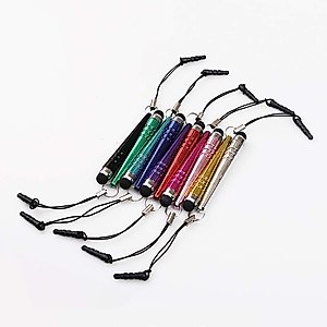 homEdge Mini Stylus Pen Set of 20 Pack, Universal Capacitive Stylus with 3.5 mm Jack Compatible with All Device with Capacitive Touch Screen – 10 Color
